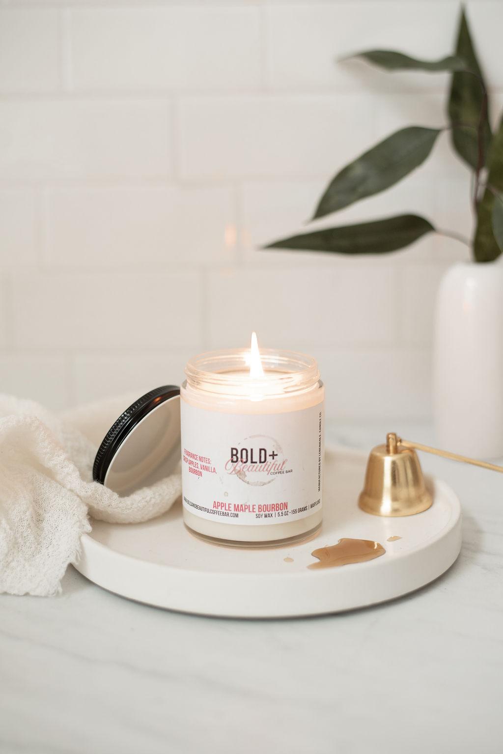 Apple Maple Bourbon Fall Candle – Bold and Beautiful Coffee Bar